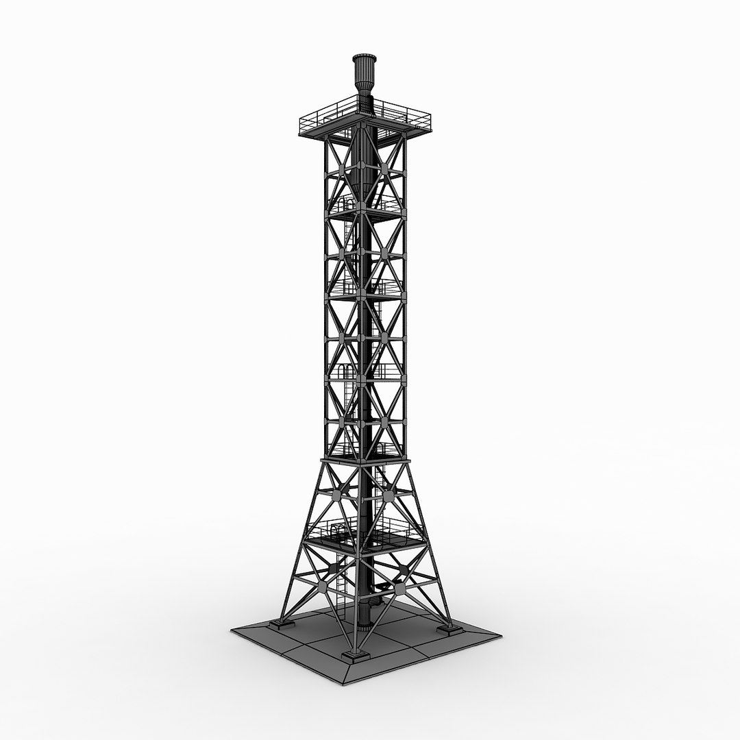 Flare Stack Gas 01 3d Model