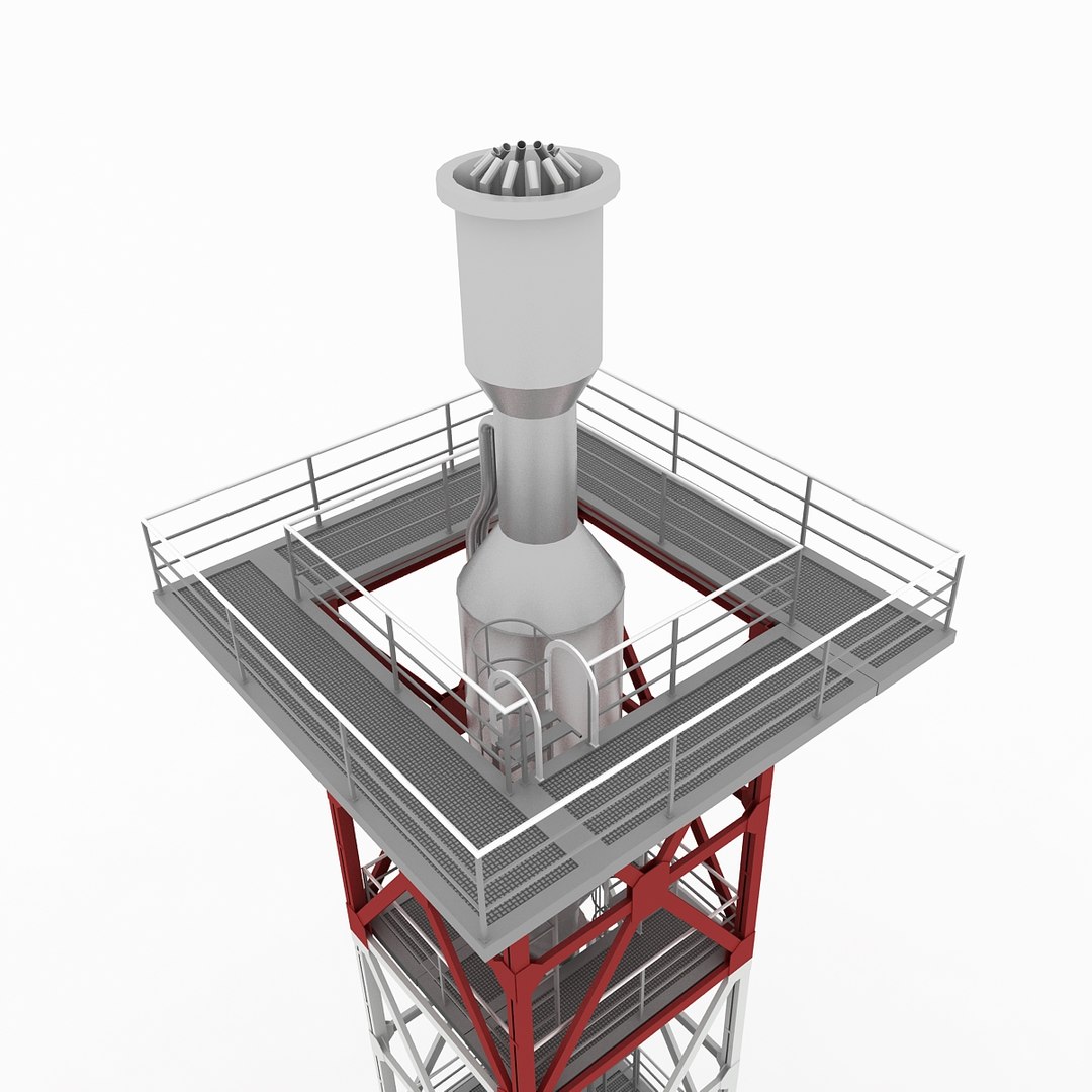 Flare Stack Gas 01 3d Model