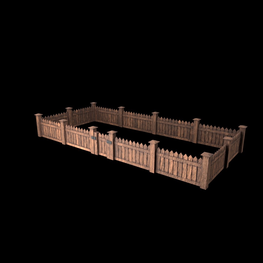 3D Wooden Fence Low-poly 3D Model Model - TurboSquid 2334095