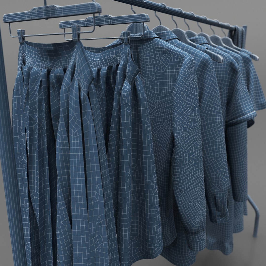 Set Casual Clothes Hanger 3D Model - TurboSquid 1469100