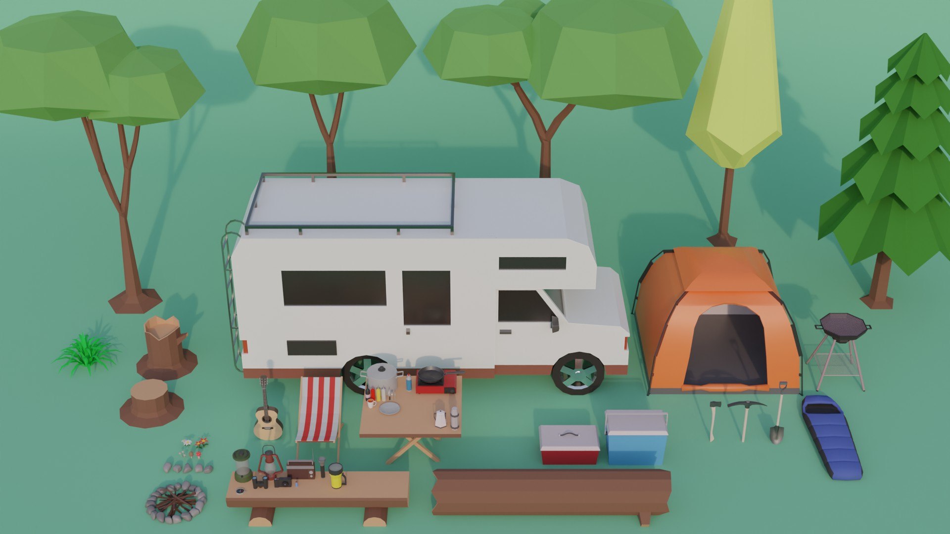 3D - Camping Model - TurboSquid 1370298
