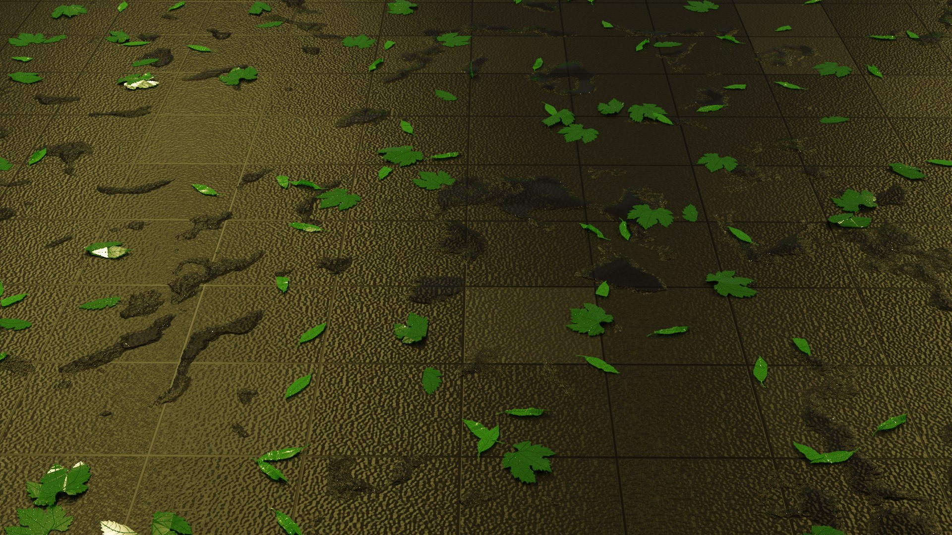 Free Autumn Leaves On The Street Floor Model - TurboSquid 1815363