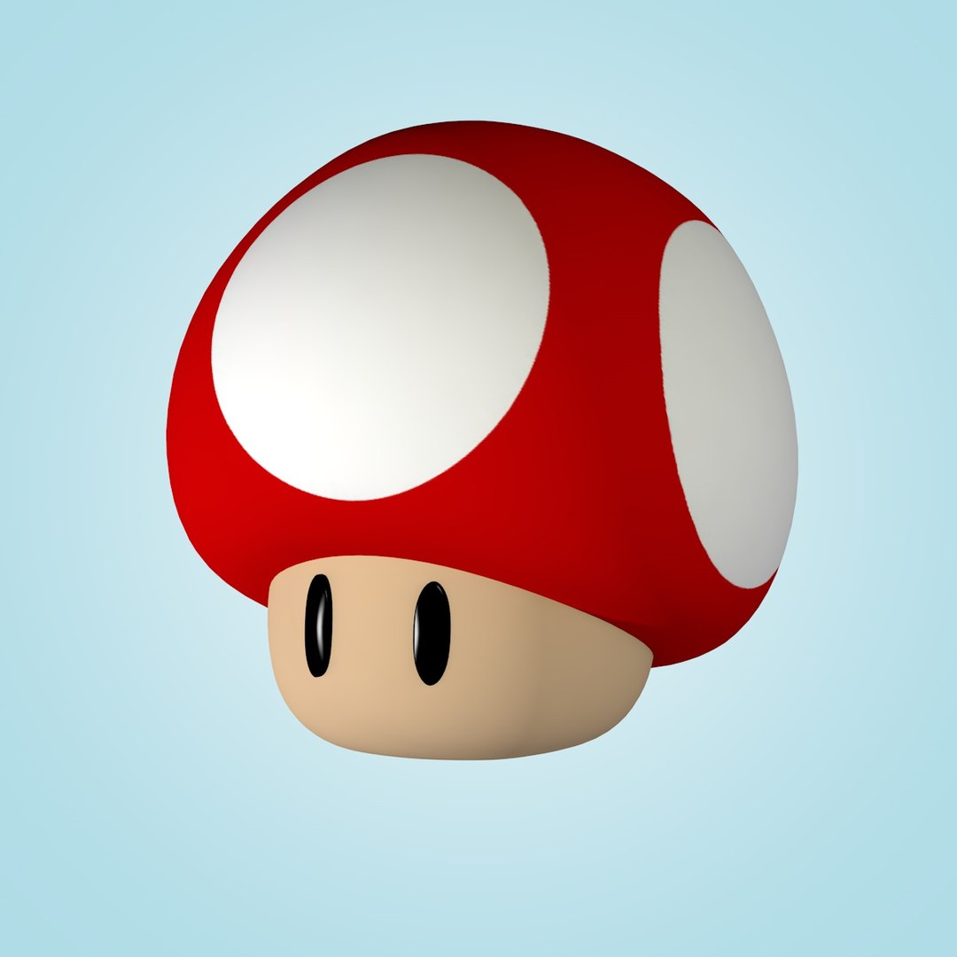 super mario mushroom 3d c4d