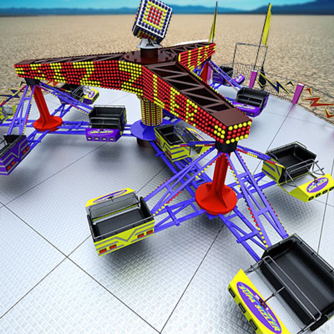 scrambler amusement park 3d model