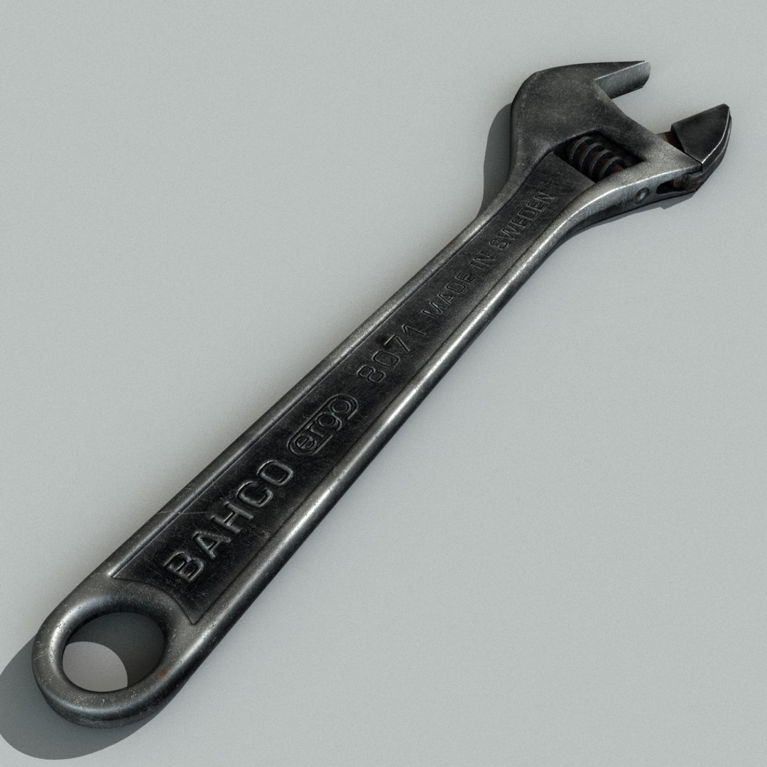 Adjustable Bahco Wrench 3d Obj