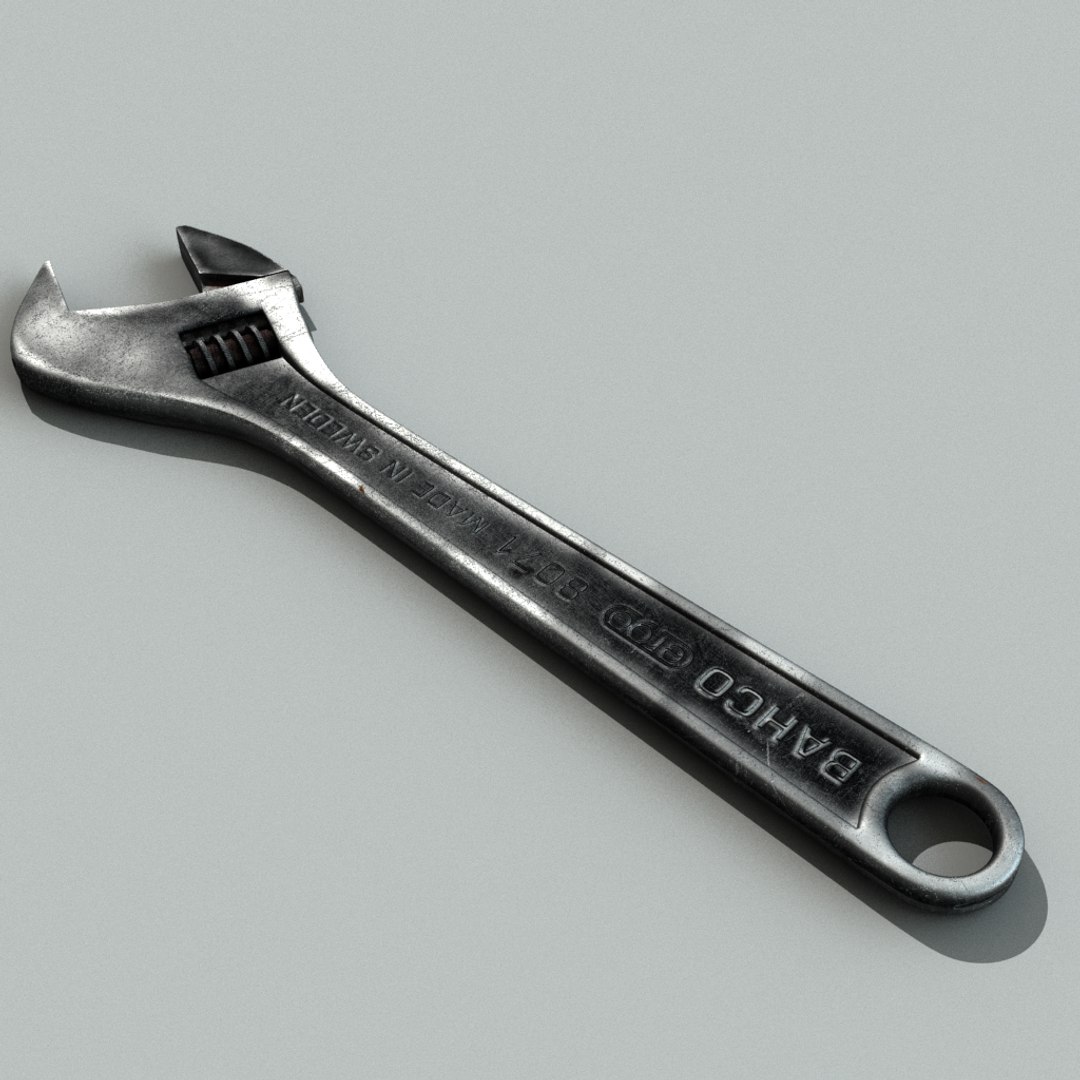 Adjustable Bahco Wrench 3d Obj