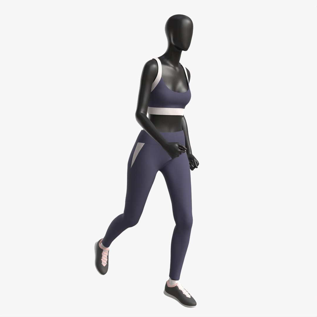 3D Model Female Mannequin In Sport Clothes In Action - TurboSquid 2091428