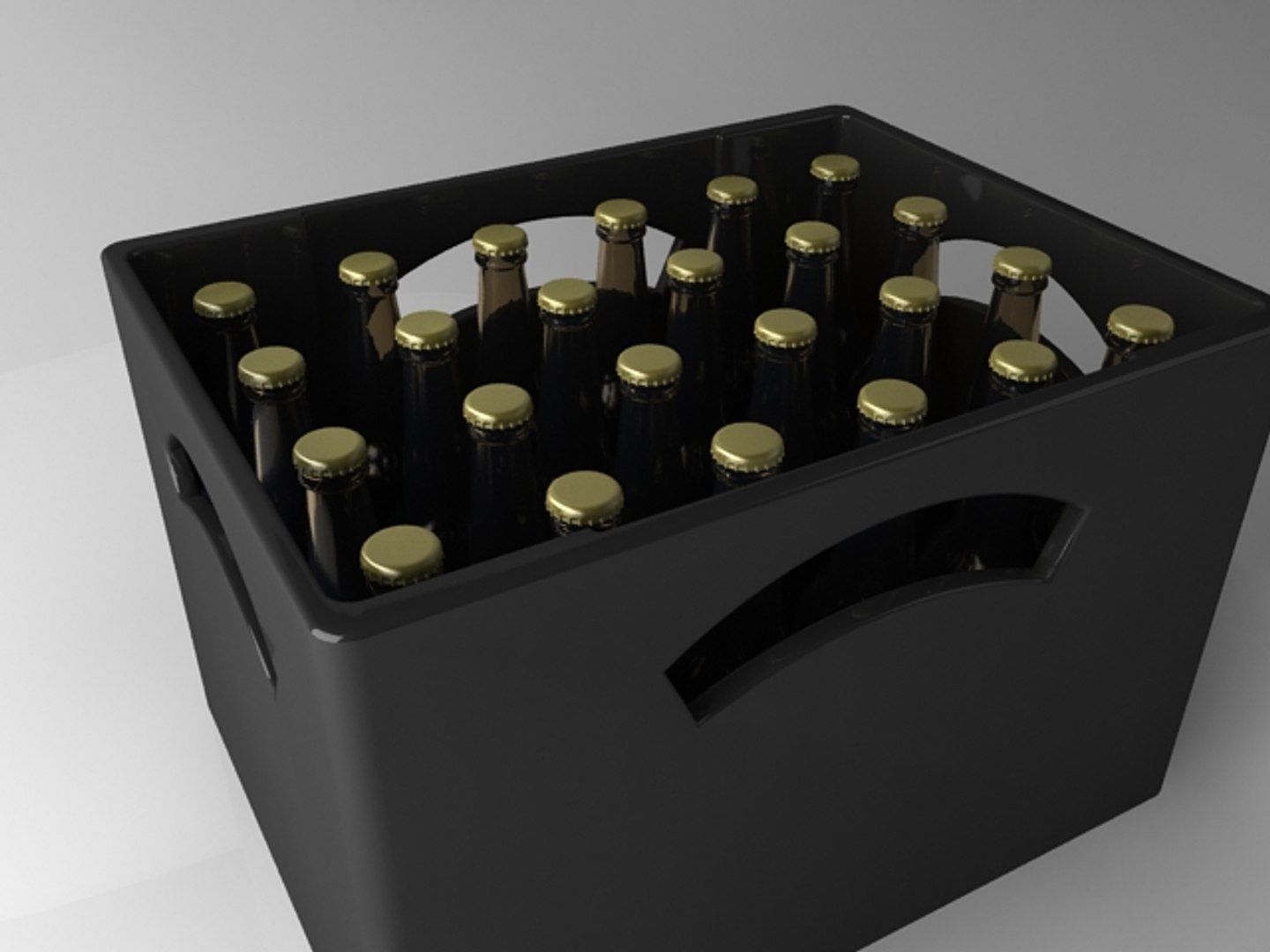 3d Beer Crate Bottles