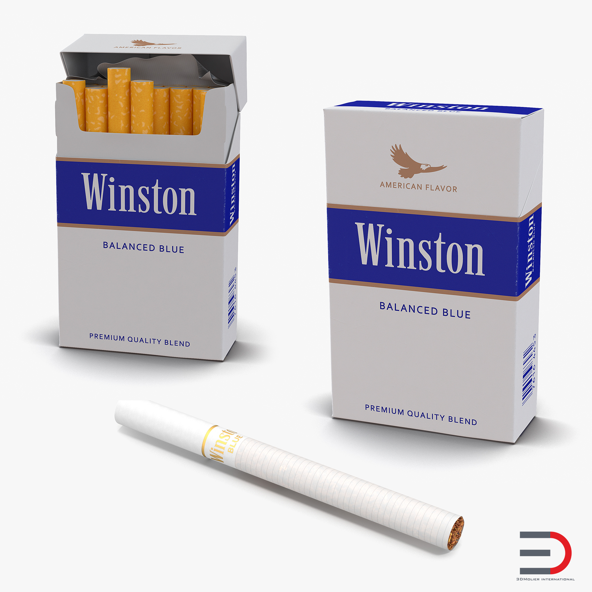 cigarettes winston 3d model