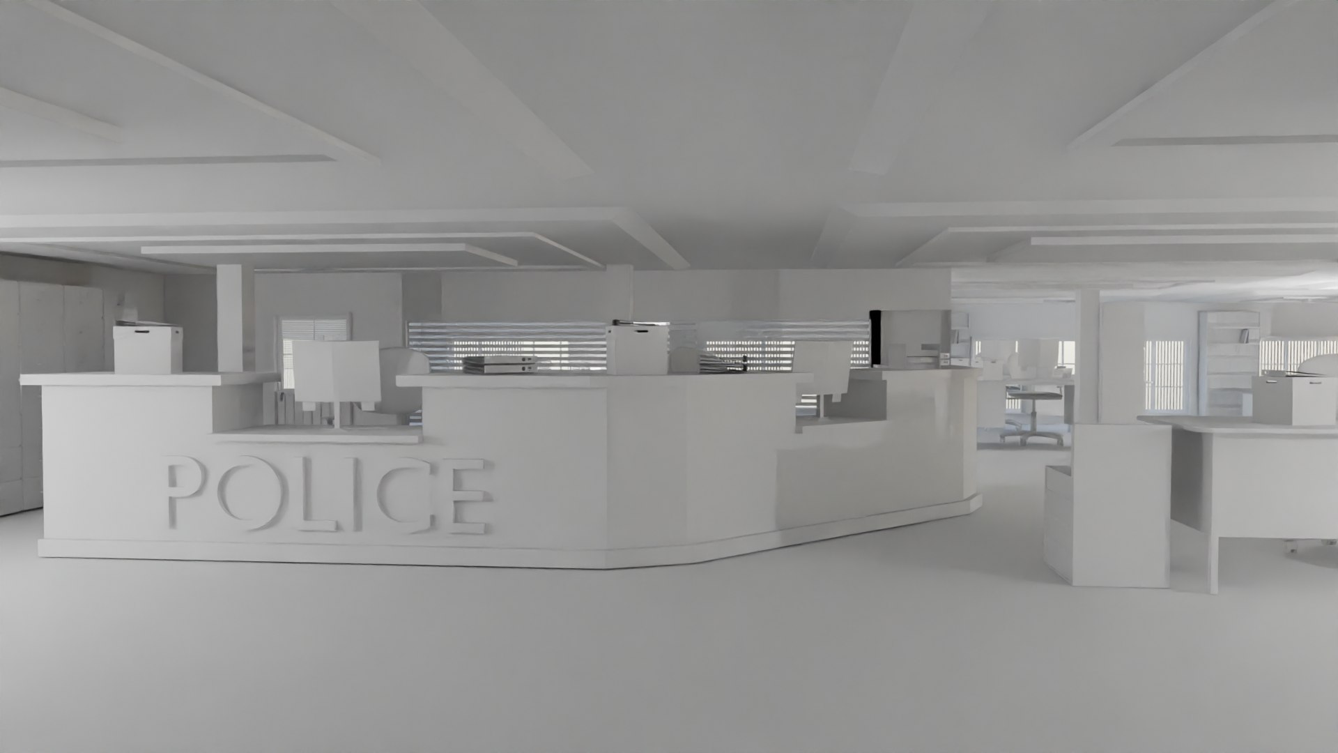 3D Model Police Station Interior - TurboSquid 2158065