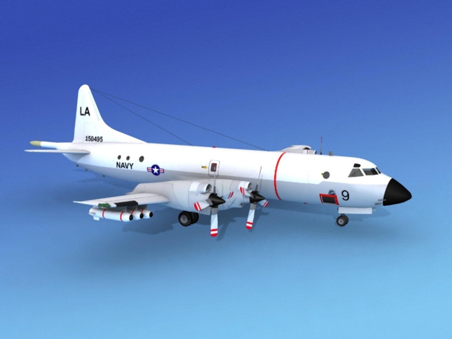 3d orion lockheed p-3 navy model