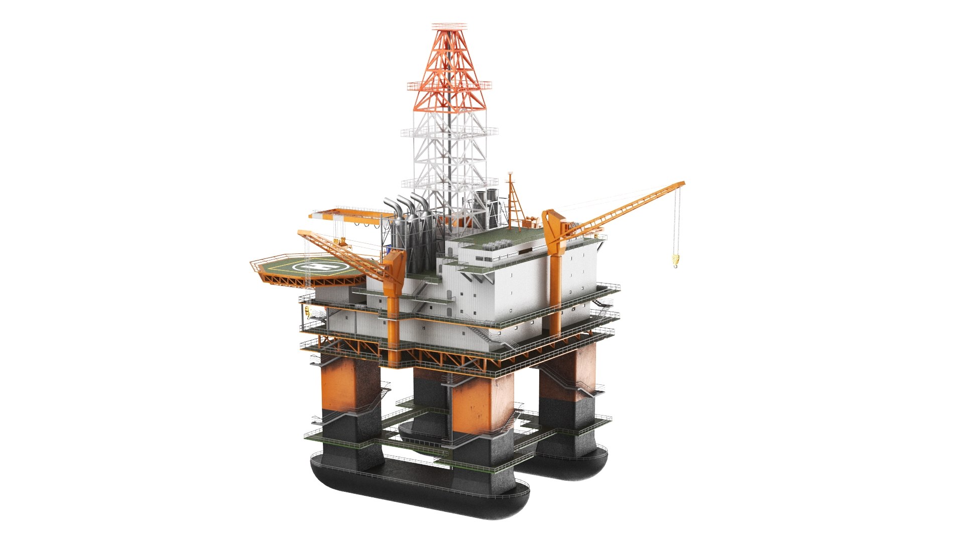 Detailed Oil Platform And Ship 3D Model - TurboSquid 2260310