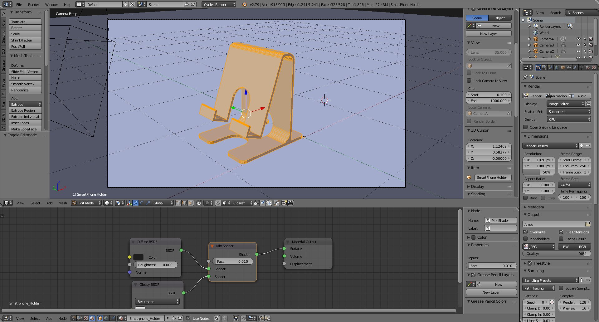 3D Phone Holder Model - TurboSquid 1416511