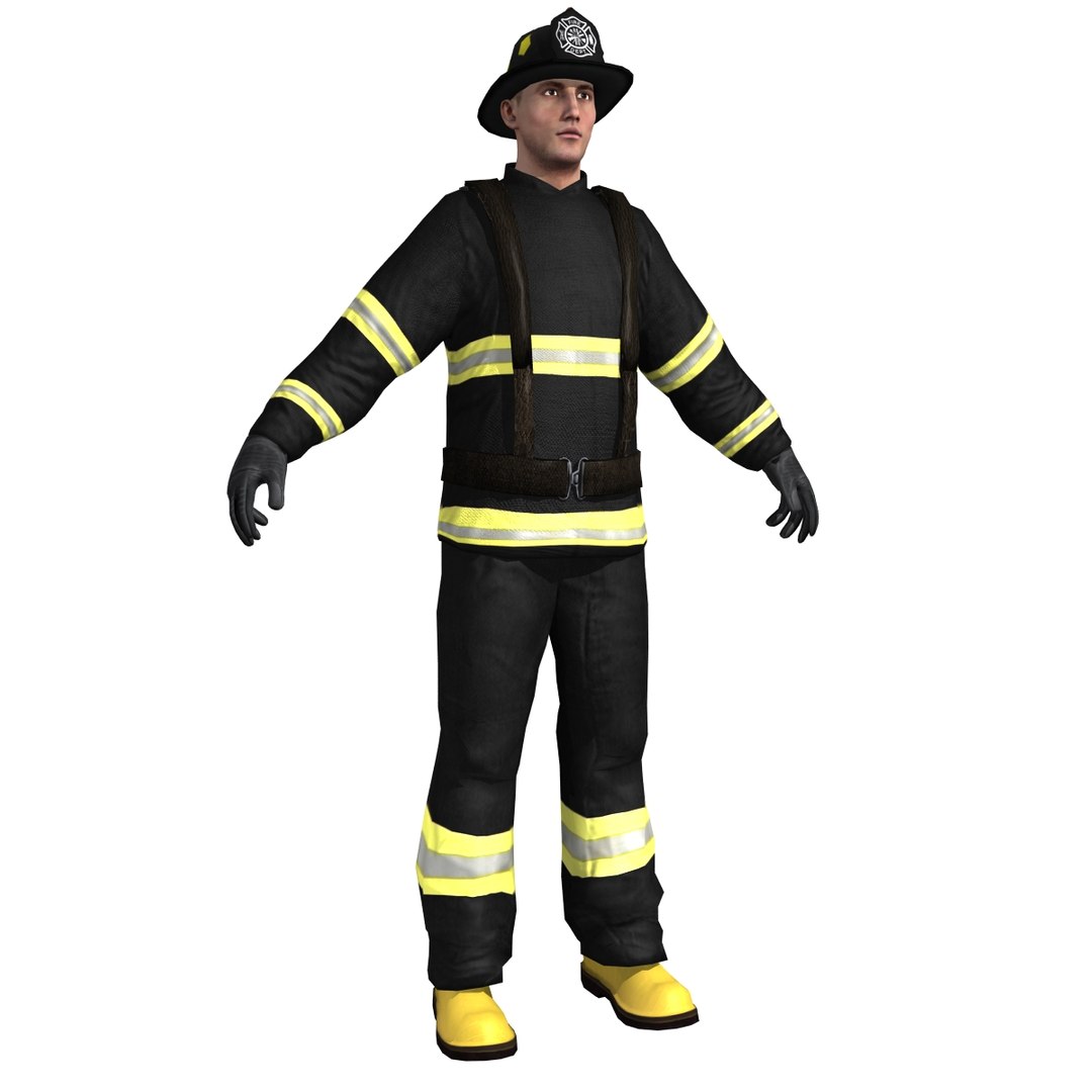 Fireman Ready 3d Model