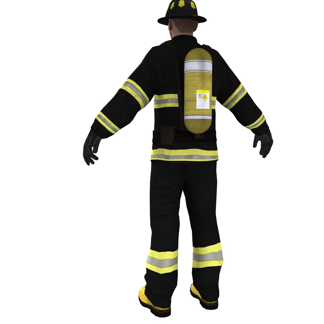 Fireman Ready 3d Model