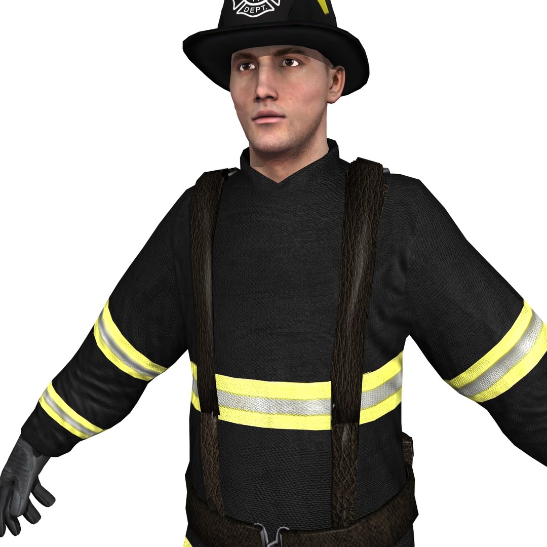 Fireman Ready 3d Model