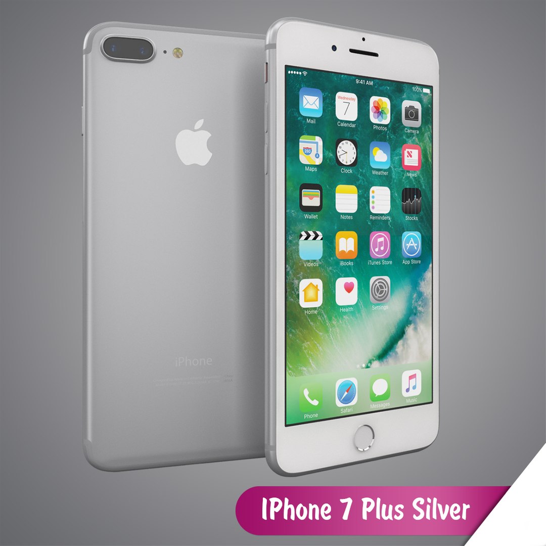 Apple Iphone 7 Silver 3d Model