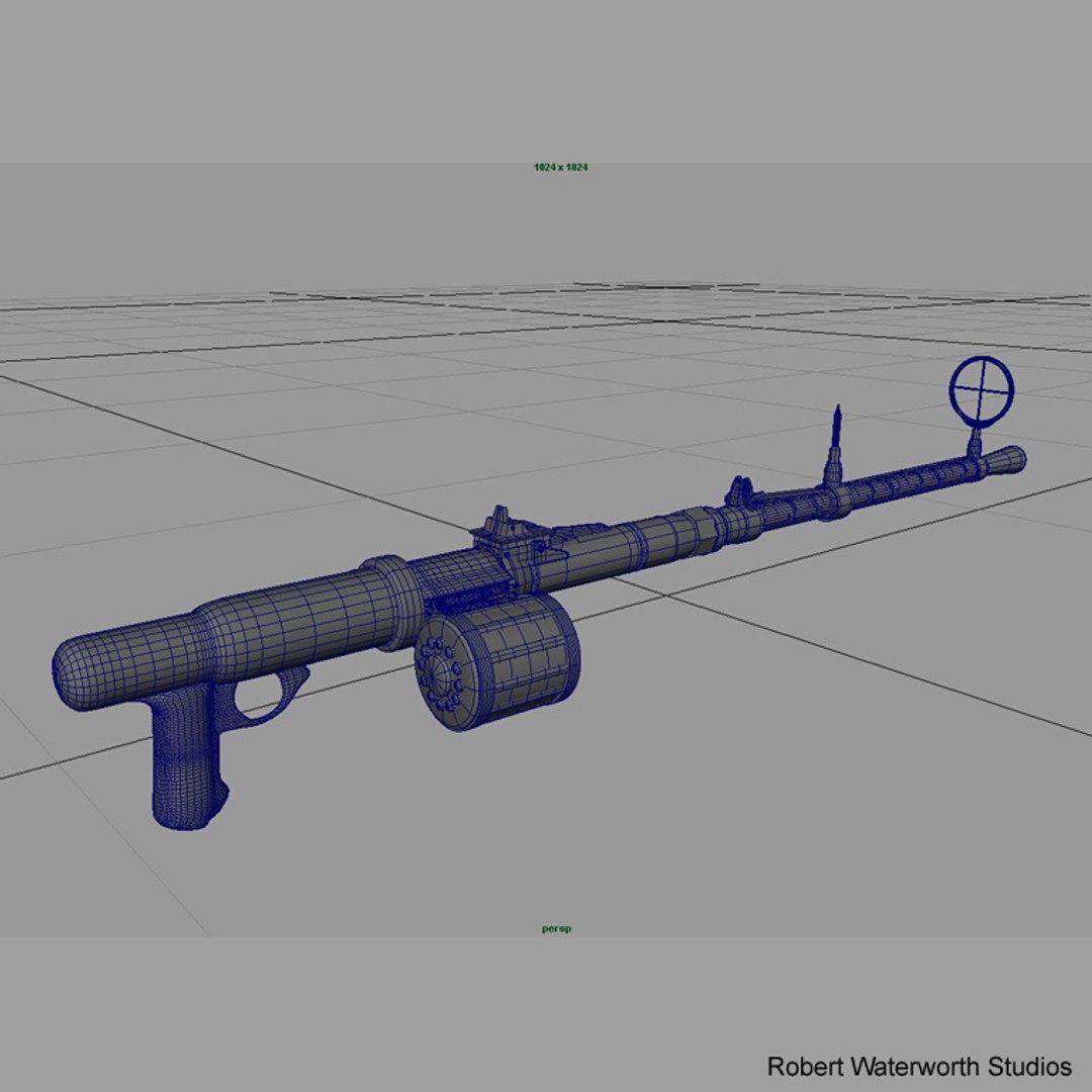 ww2 german machine gun 3d ma