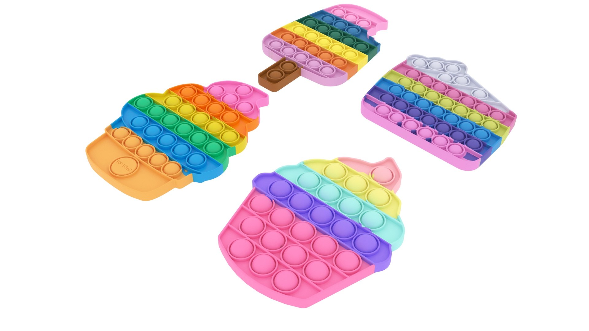 3D Sweets Pop It Fidget Toys Set model - TurboSquid 1772220