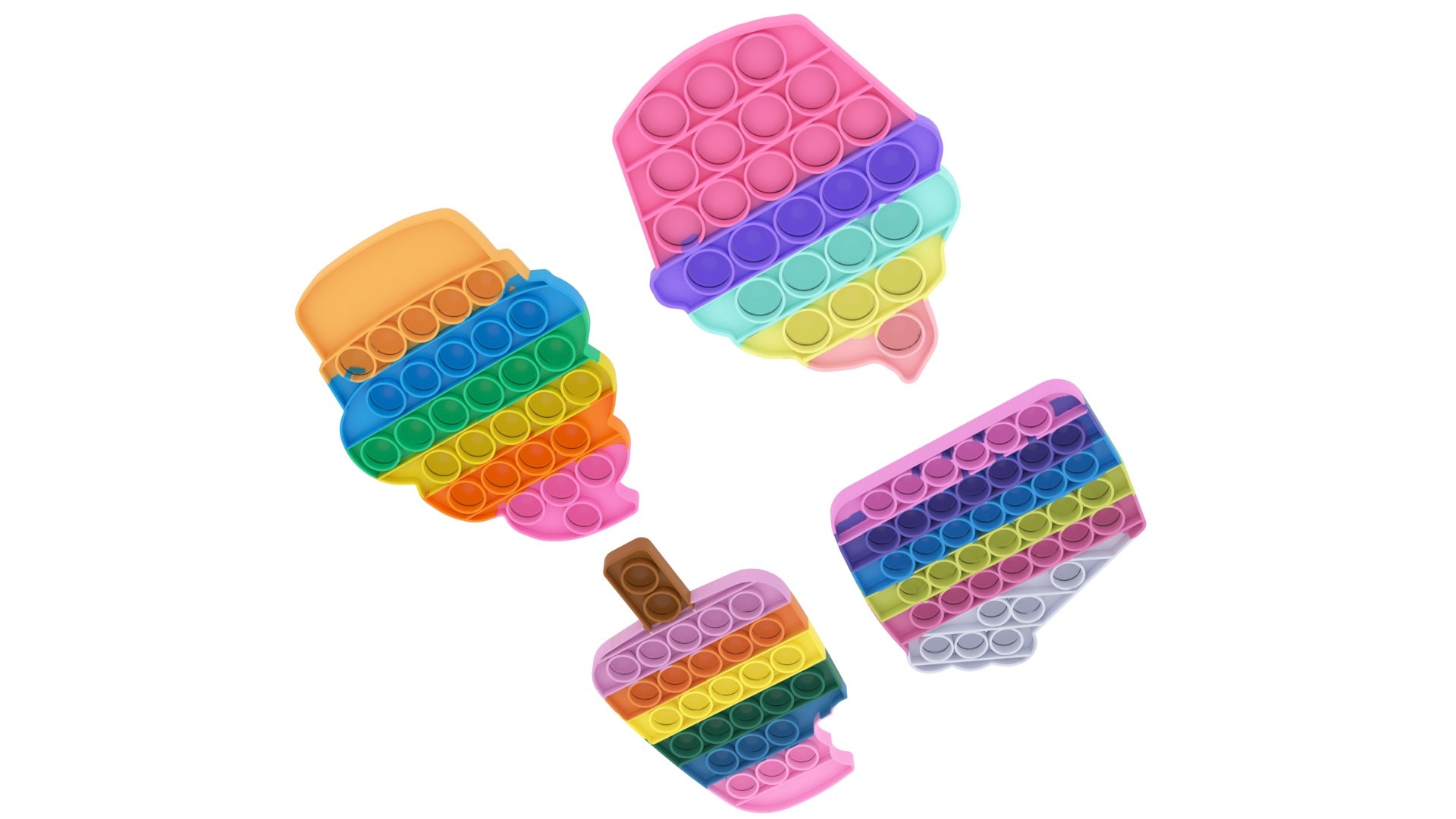 3D Sweets Pop It Fidget Toys Set model - TurboSquid 1772220