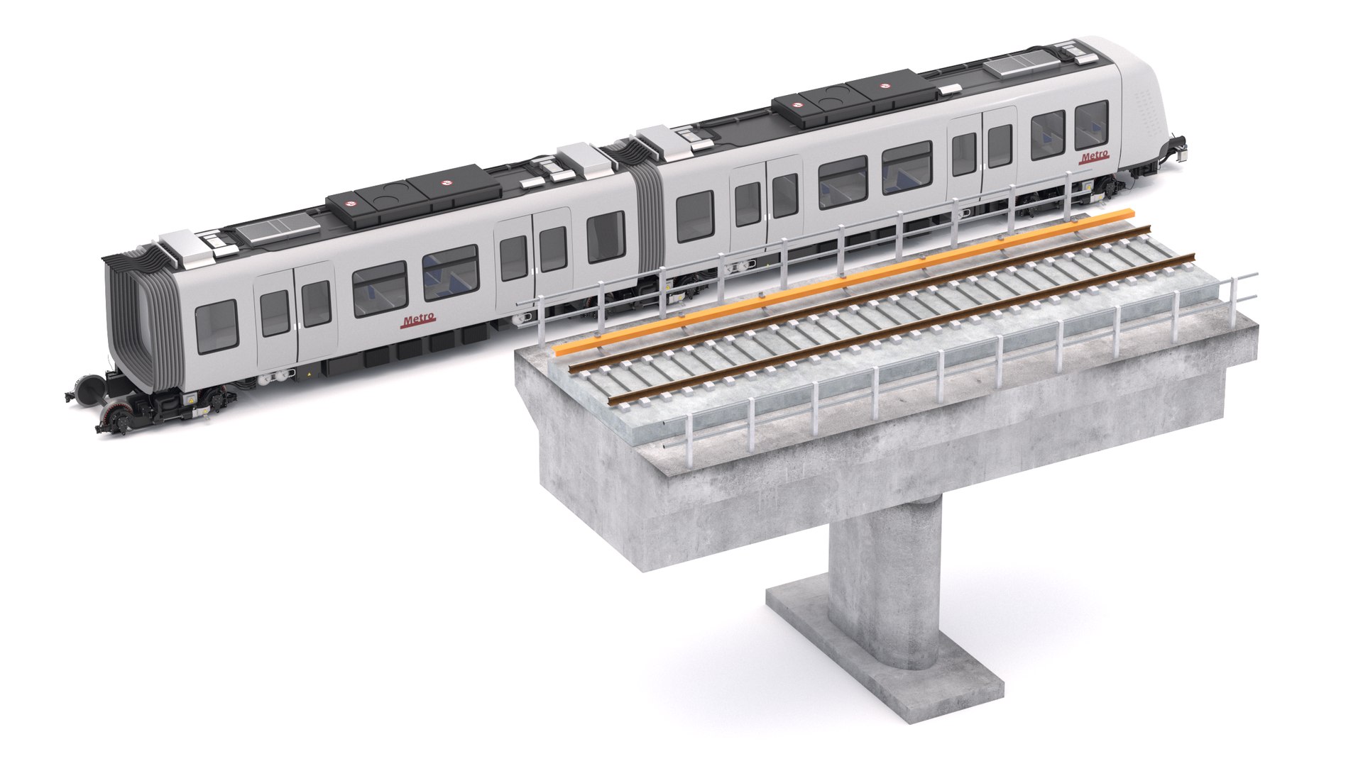 3D Hitachi Rail Driverless Metro Copenhagen With Railway Bridge Model ...