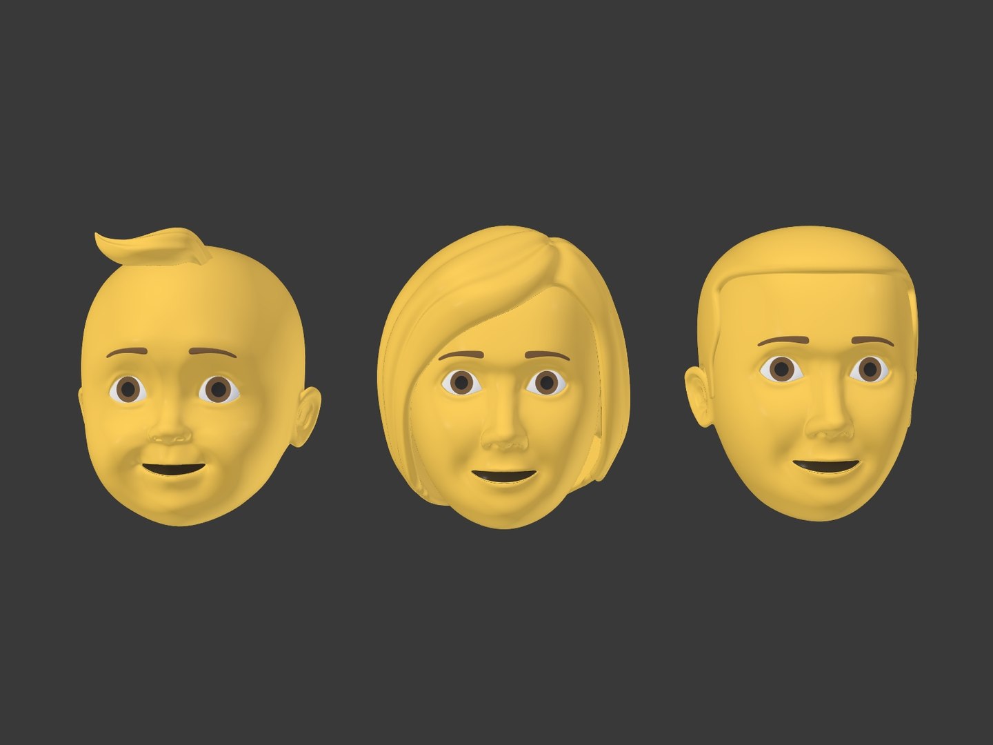 3D Model Faces Emoticons - TurboSquid 1588298