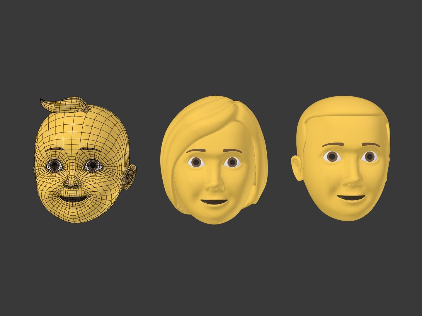 3D Model Faces Emoticons - TurboSquid 1588298