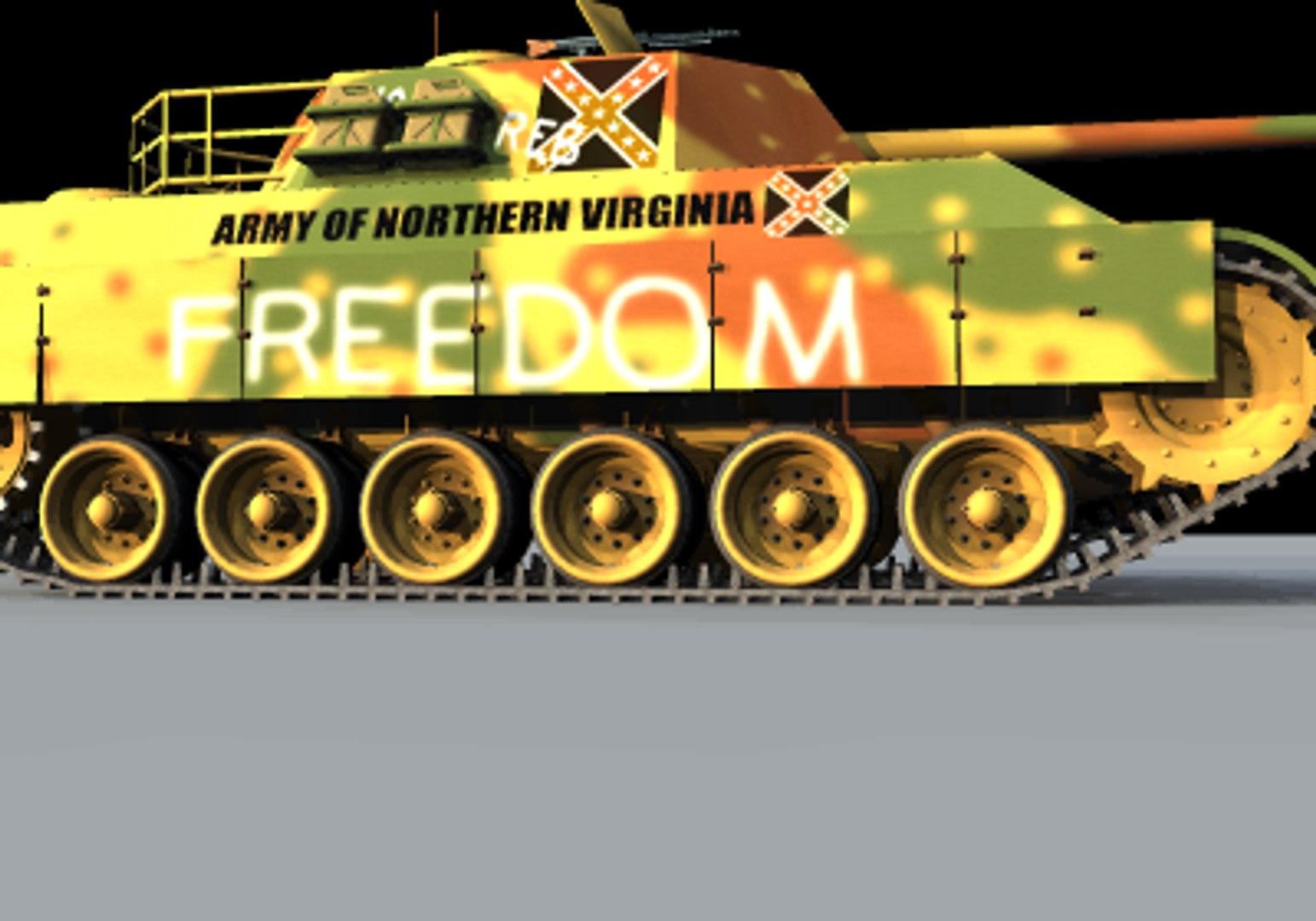 Confederate Medium Tank 3d 3ds
