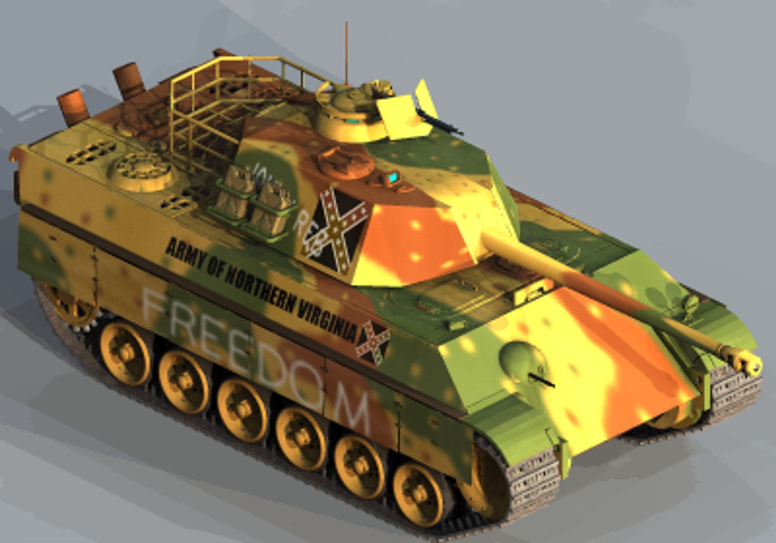 Confederate Medium Tank 3d 3ds