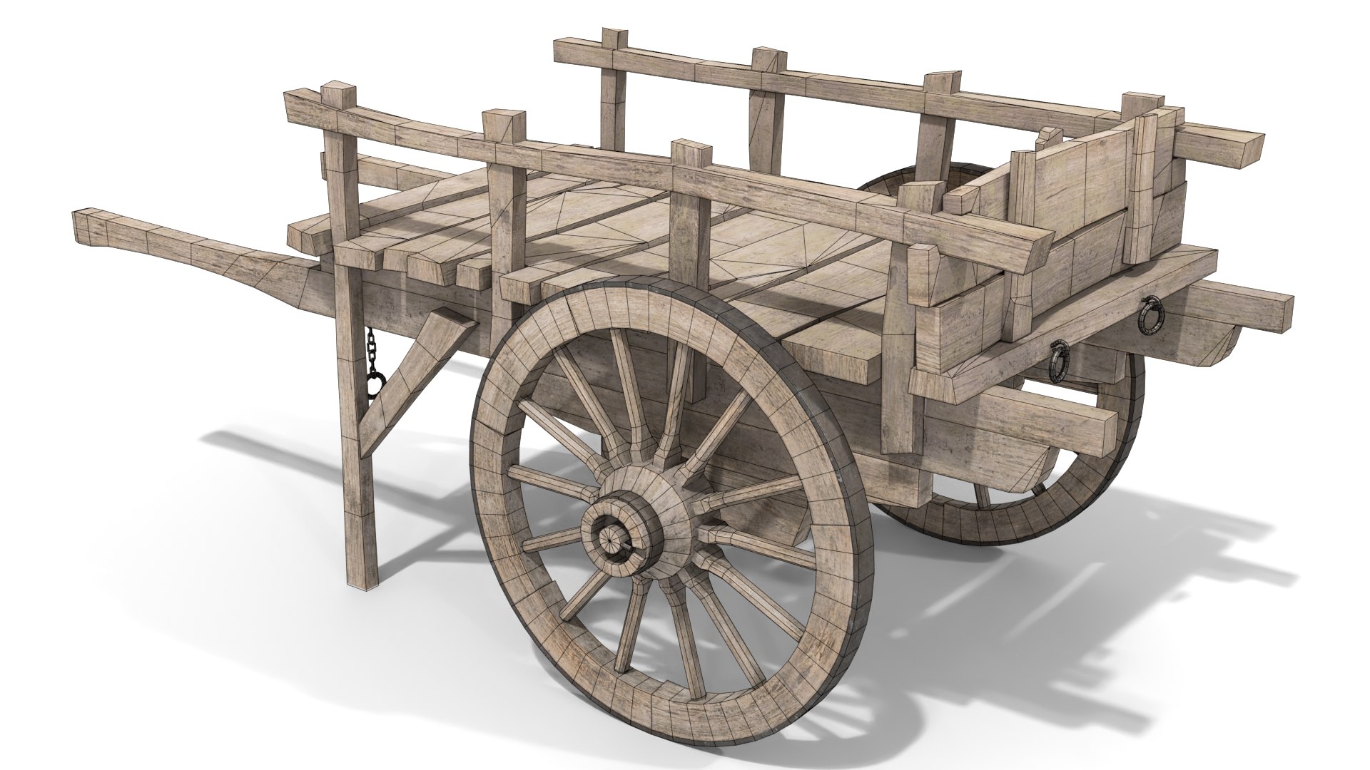 Wooden Trader Cart 3D Model - TurboSquid 1744367