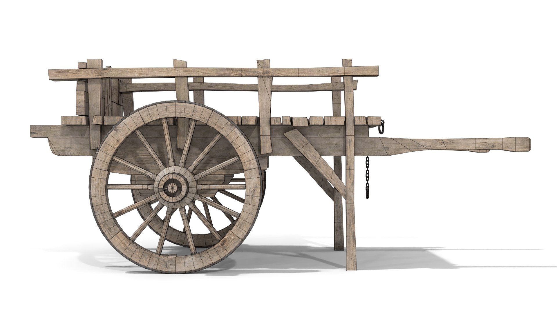 Wooden Trader Cart 3D Model - TurboSquid 1744367