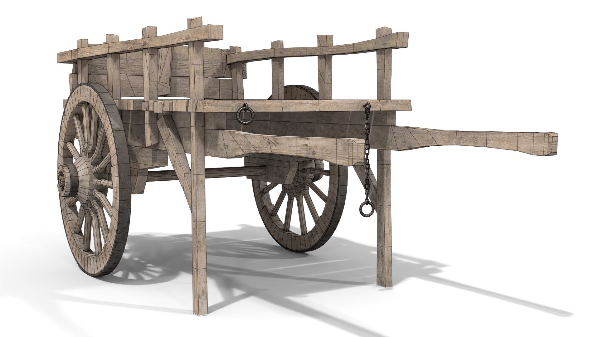 Wooden Trader Cart 3D Model - TurboSquid 1744367