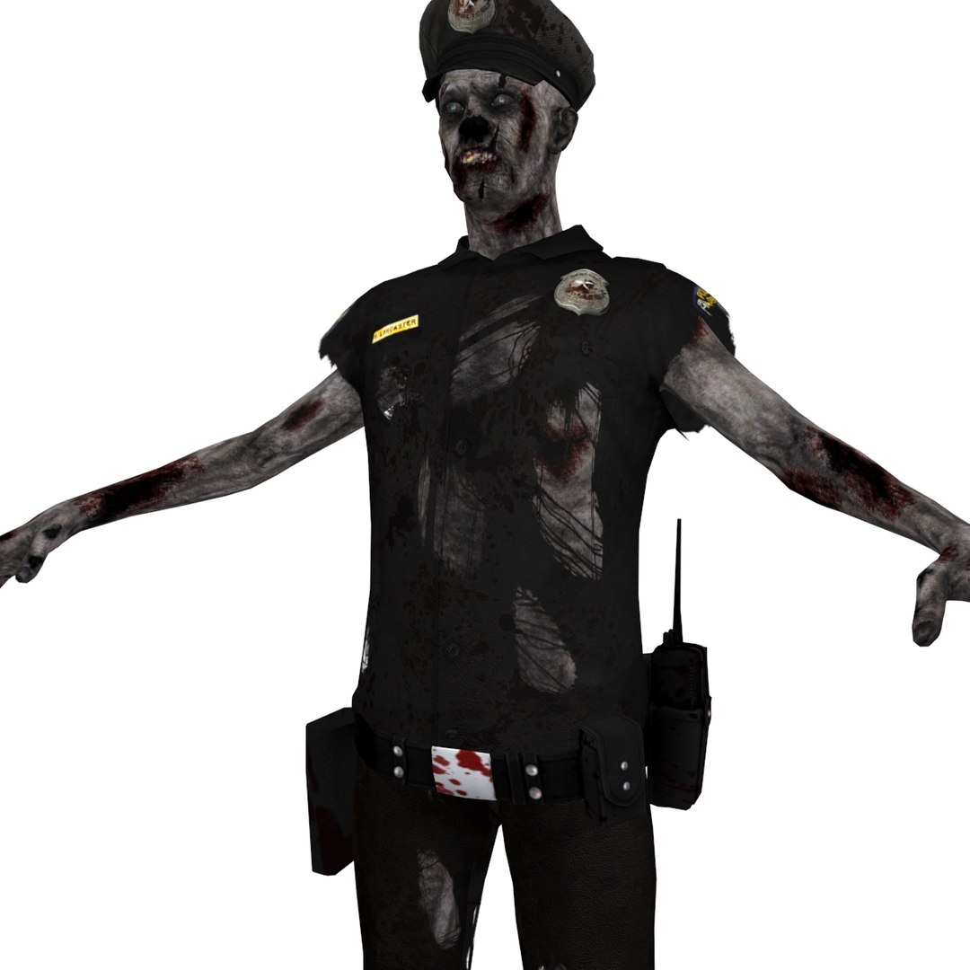 3d Zombie Police Model