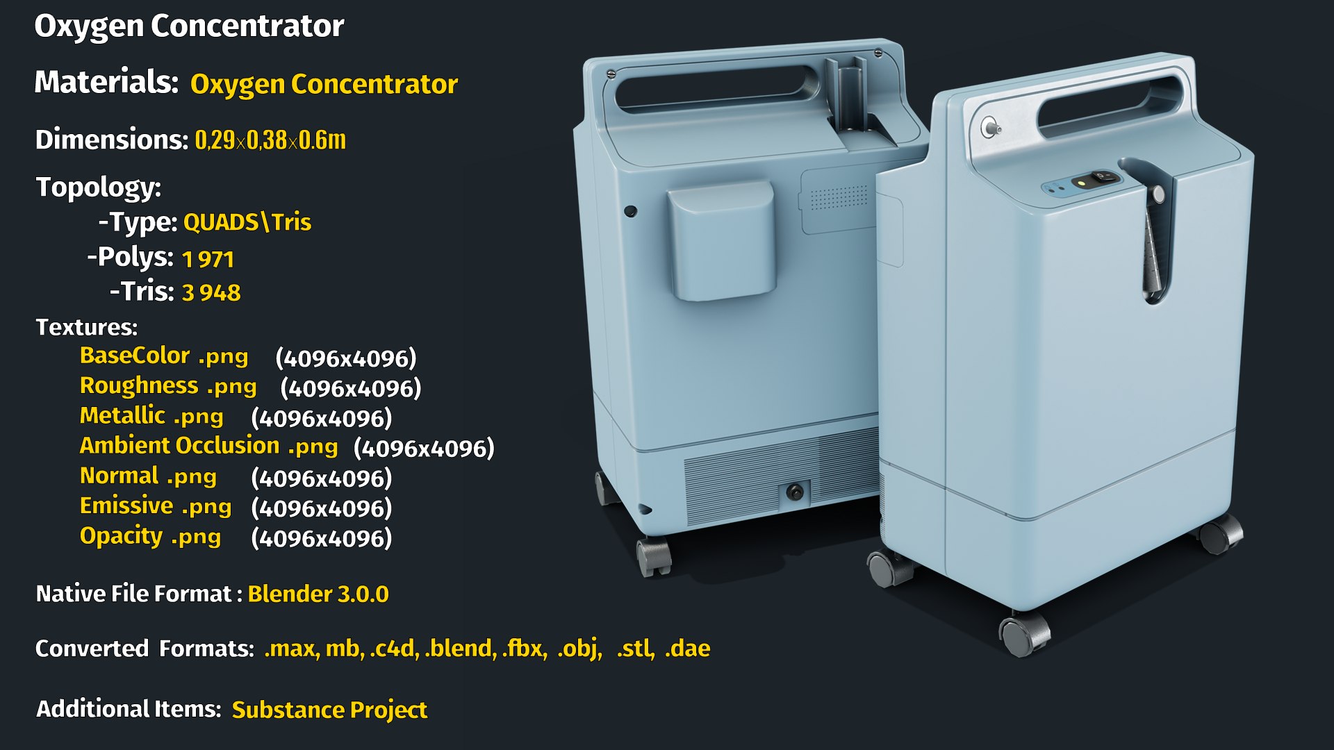 Oxygen Concentrator 3D Model - TurboSquid 1855831
