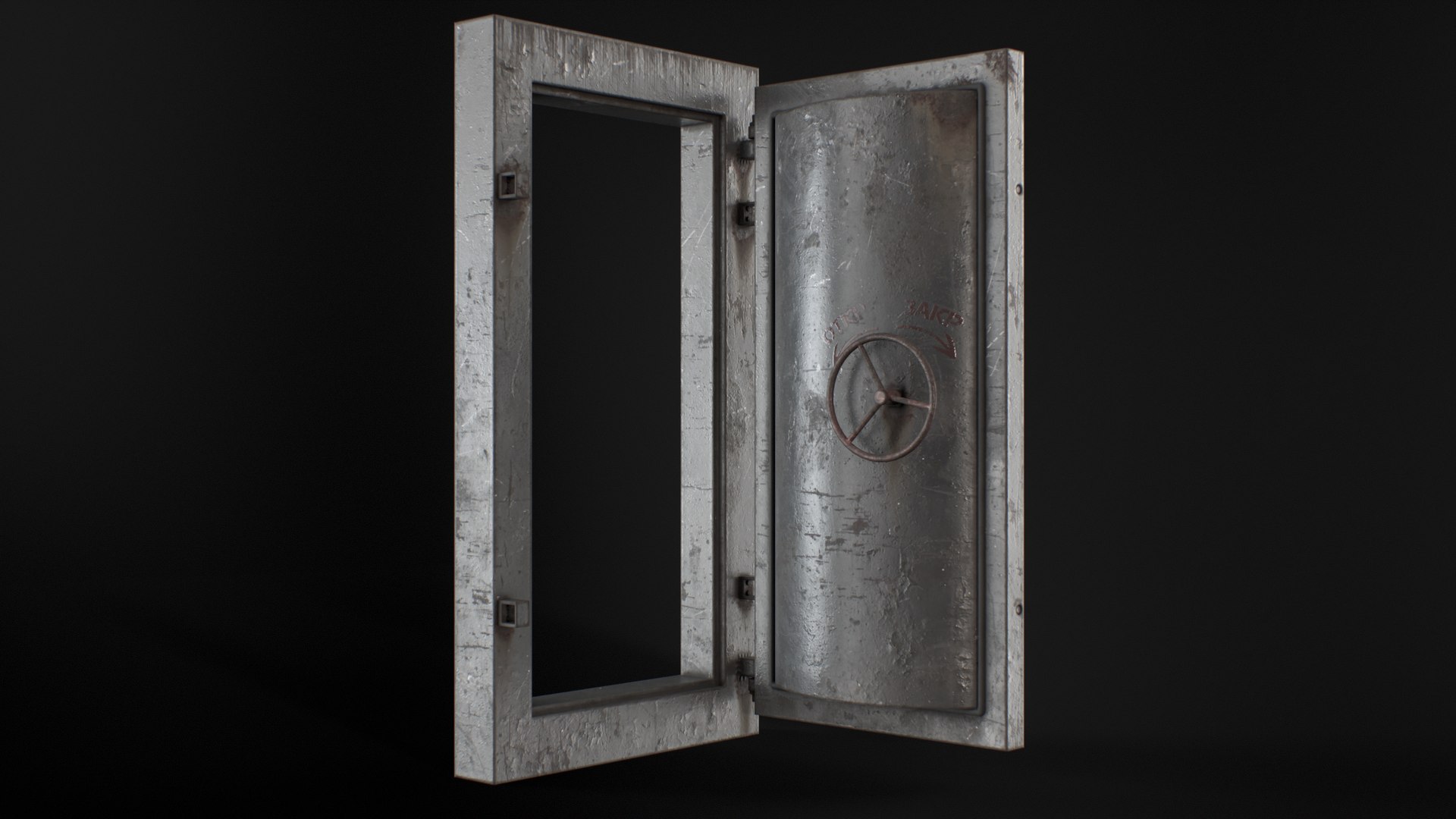 3D Bunker Door Pbr Lowpoly Bunker Gate 06 Low-poly 3D Model ...