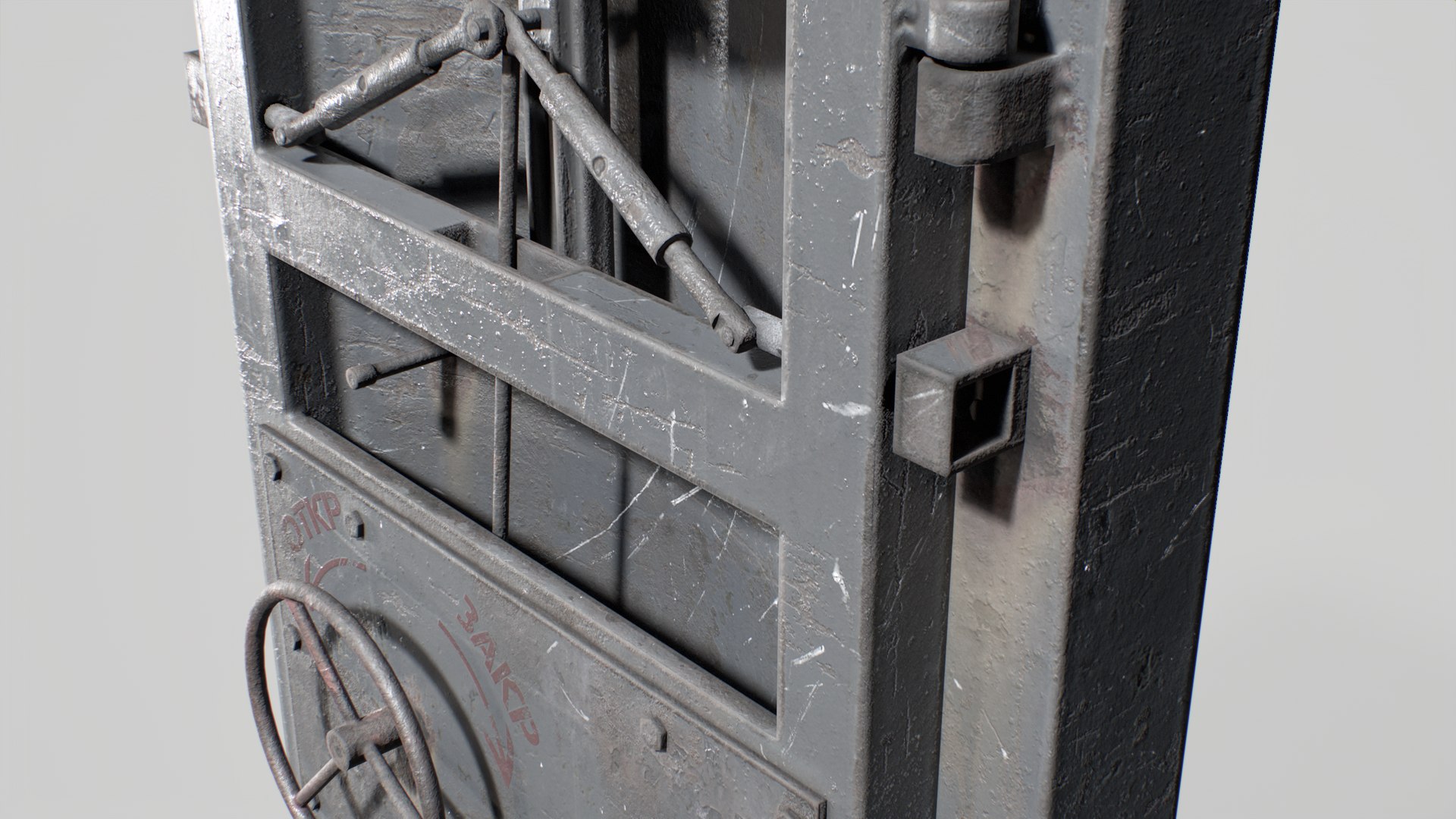 3D Bunker Door Pbr Lowpoly Bunker Gate 06 Low-poly 3D Model ...