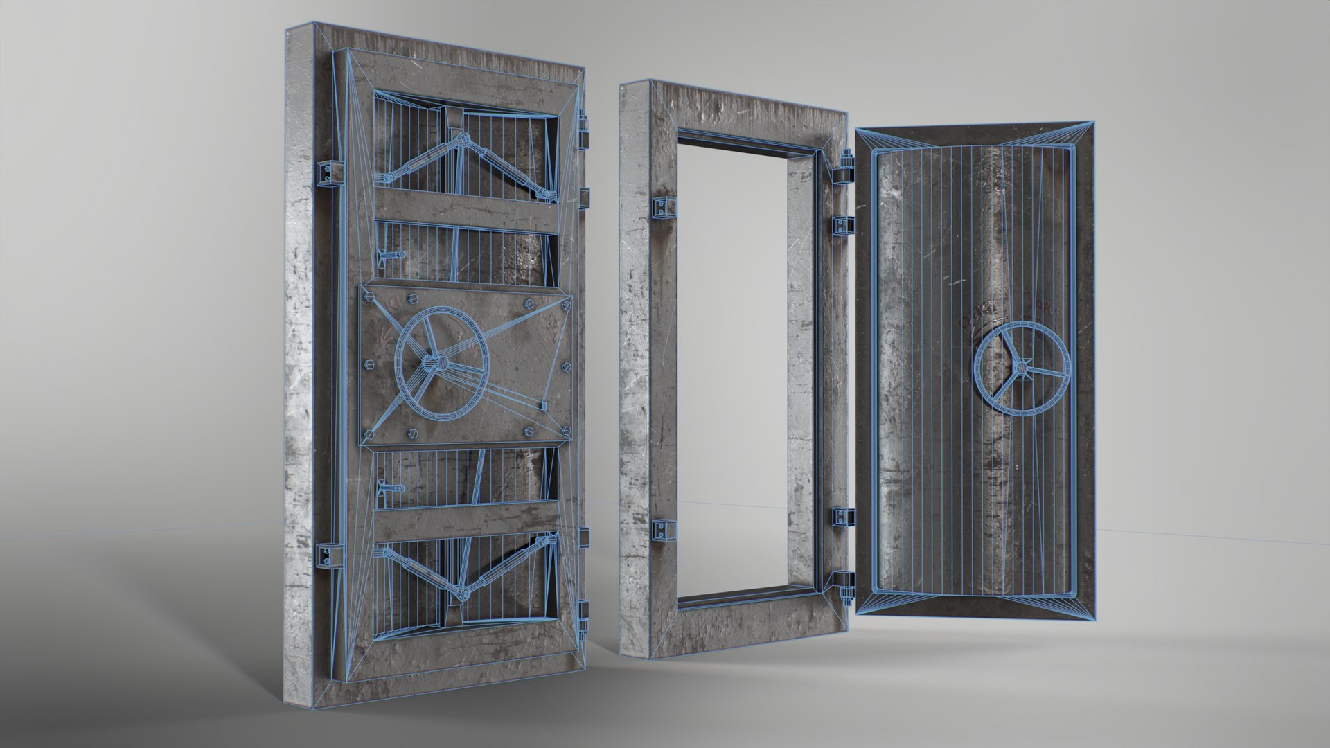 3D Bunker Door Pbr Lowpoly Bunker Gate 06 Low-poly 3D Model ...