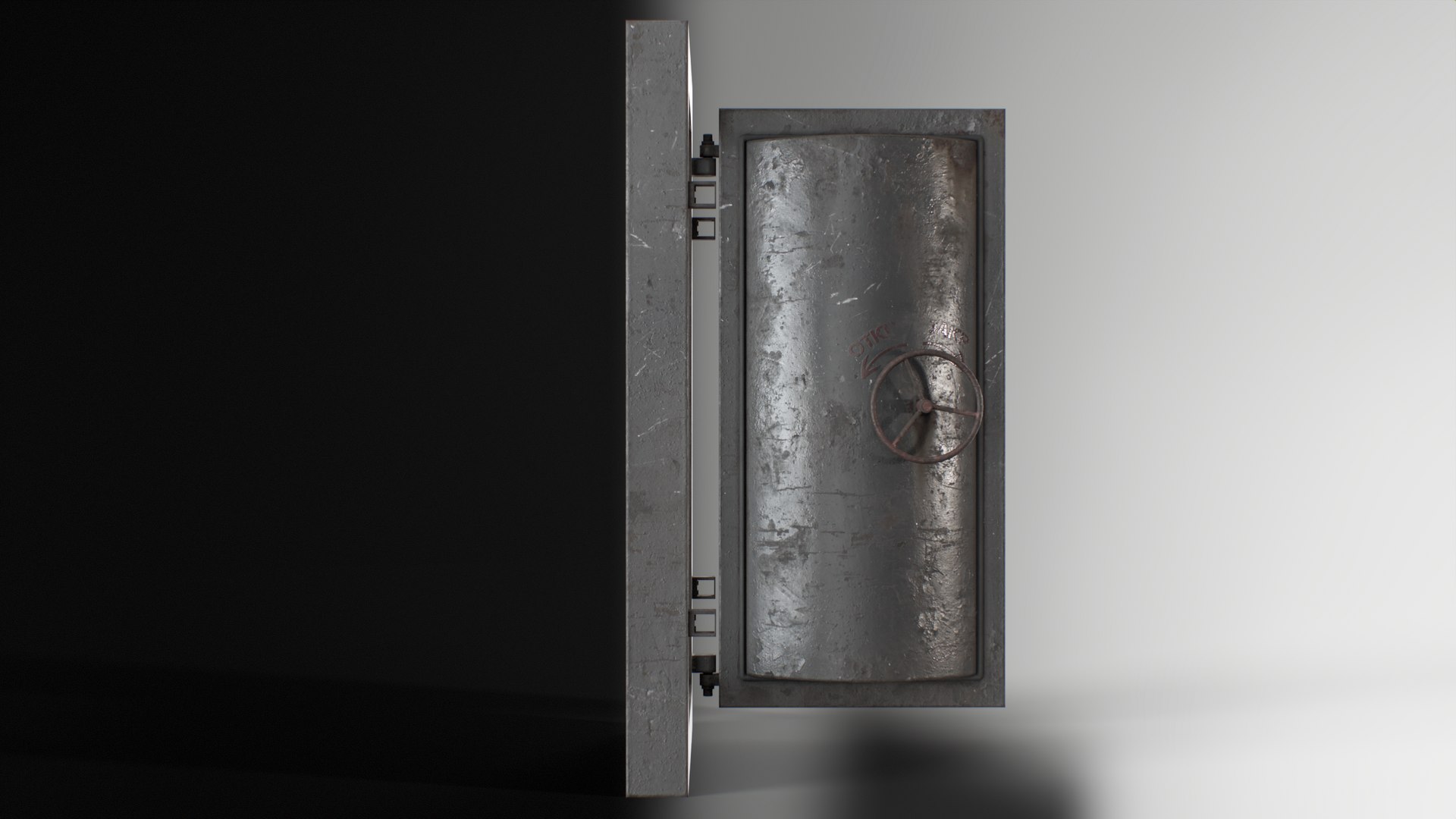3D Bunker Door Pbr Lowpoly Bunker Gate 06 Low-poly 3D Model ...
