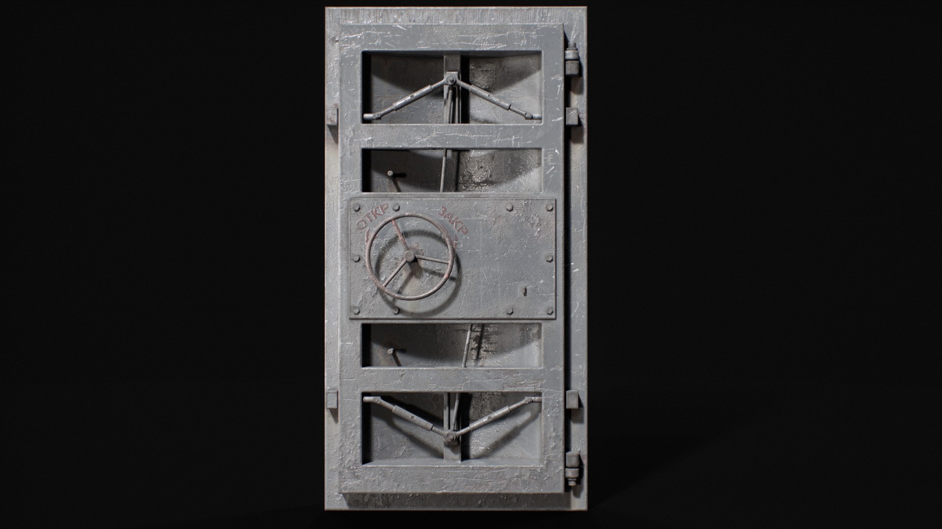 3D Bunker Door Pbr Lowpoly Bunker Gate 06 Low-poly 3D Model ...