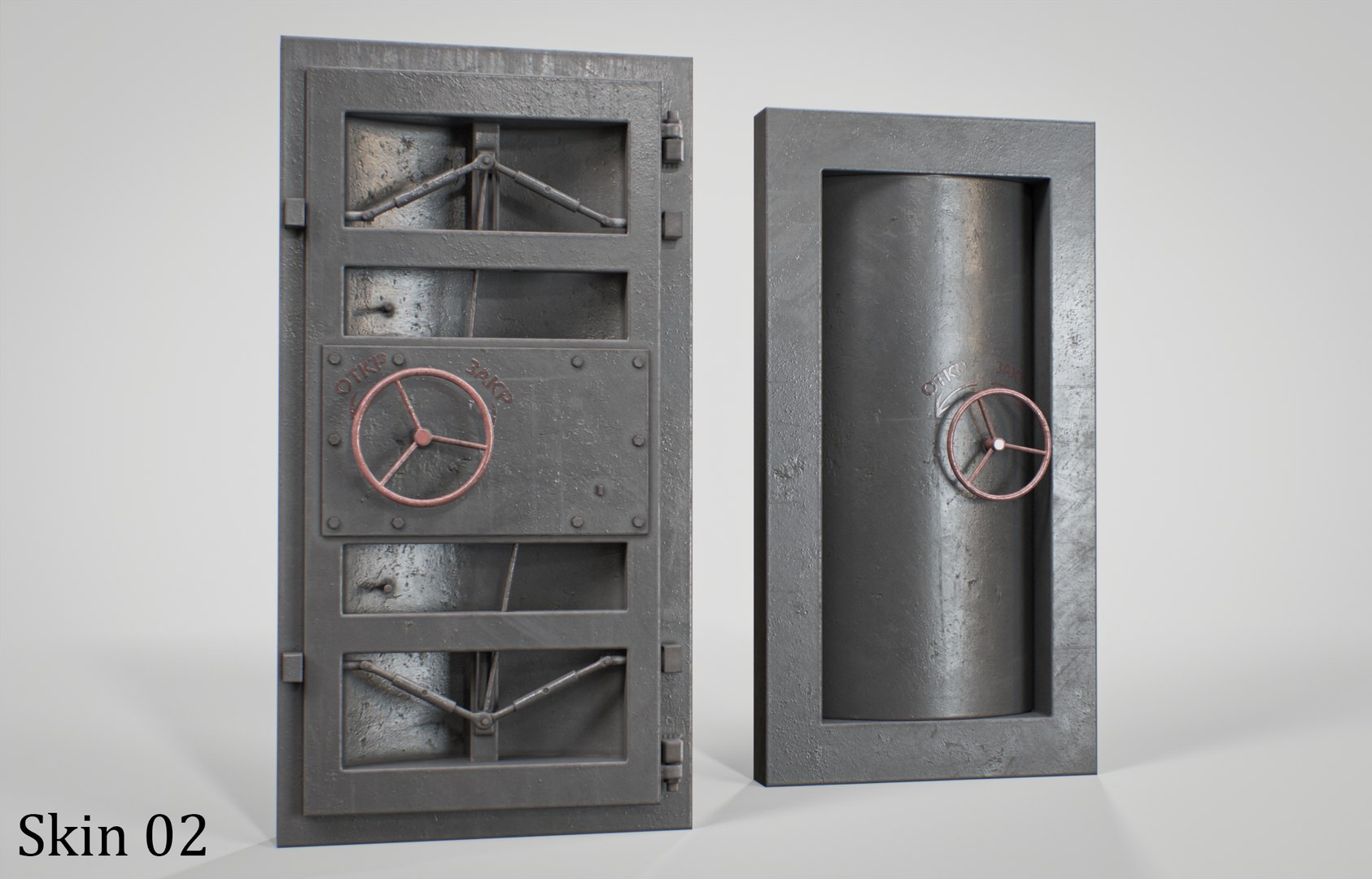 3D Bunker Door Pbr Lowpoly Bunker Gate 06 Low-poly 3D Model ...