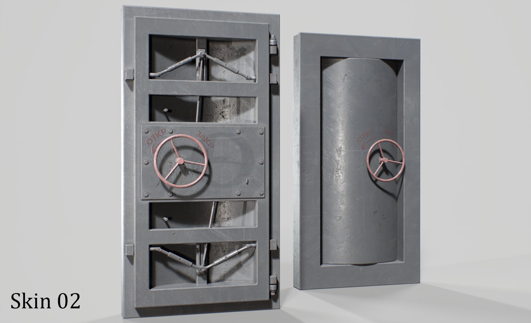 3D Bunker Door Pbr Lowpoly Bunker Gate 06 Low-poly 3D Model ...