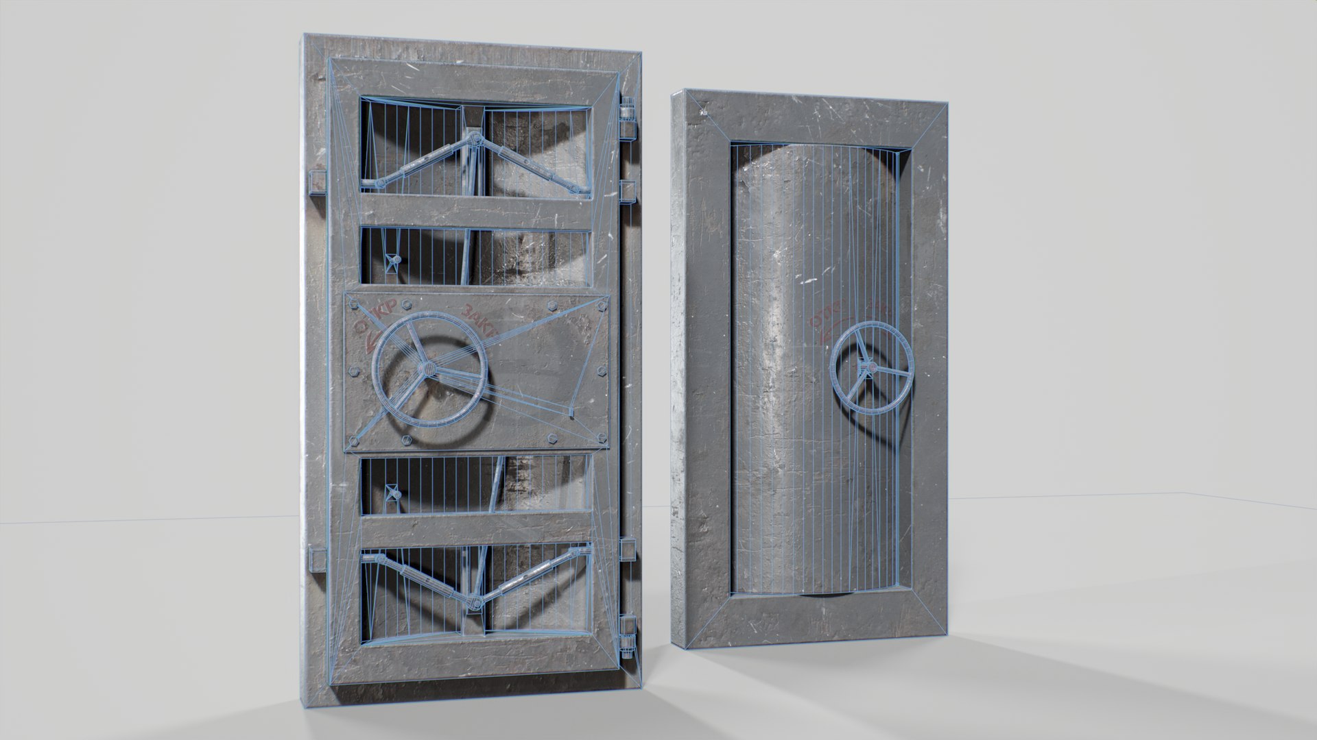 3D Bunker Door Pbr Lowpoly Bunker Gate 06 Low-poly 3D Model ...