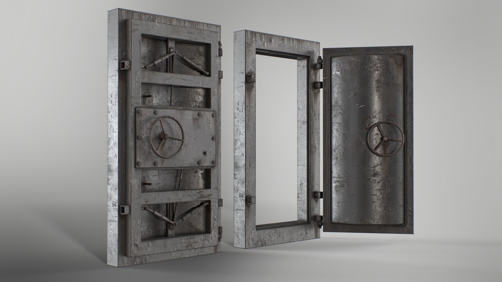 3D Bunker Door Pbr Lowpoly Bunker Gate 06 Low-poly 3D Model ...