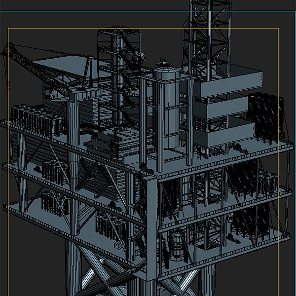 tension leg platform 3d model