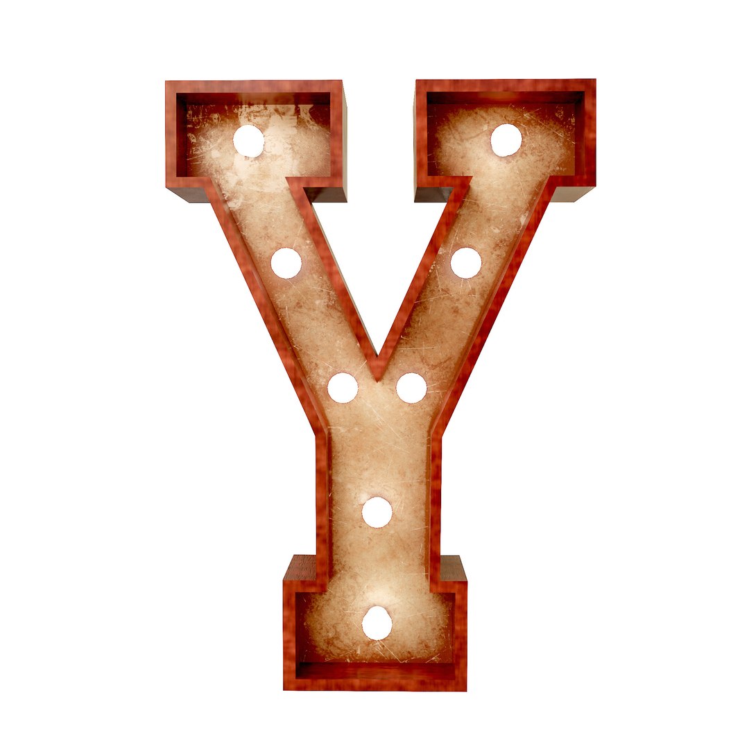 Marquee Y Wooden Glow Sign 3dmodel 3D - TurboSquid 1976026
