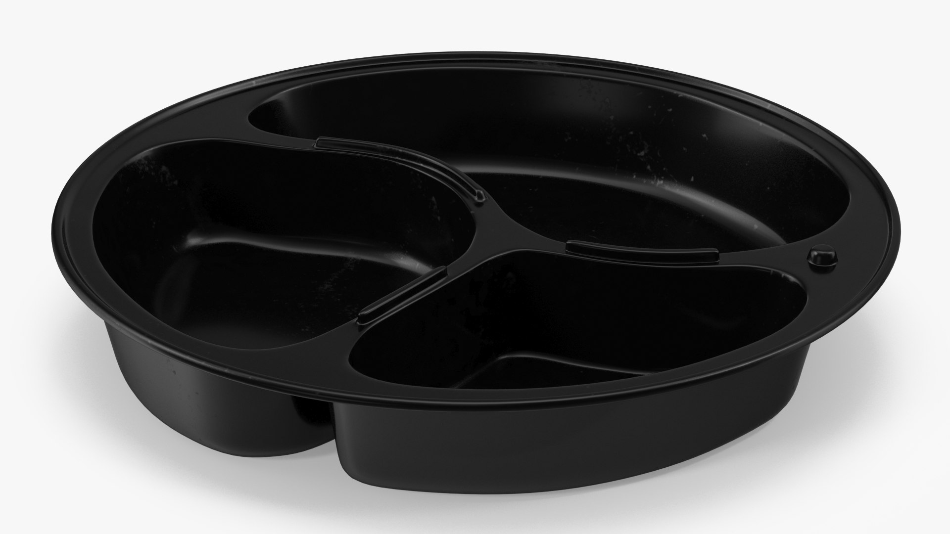 Round Takeout Food Container With 3 Compartments And Lid 3D ...