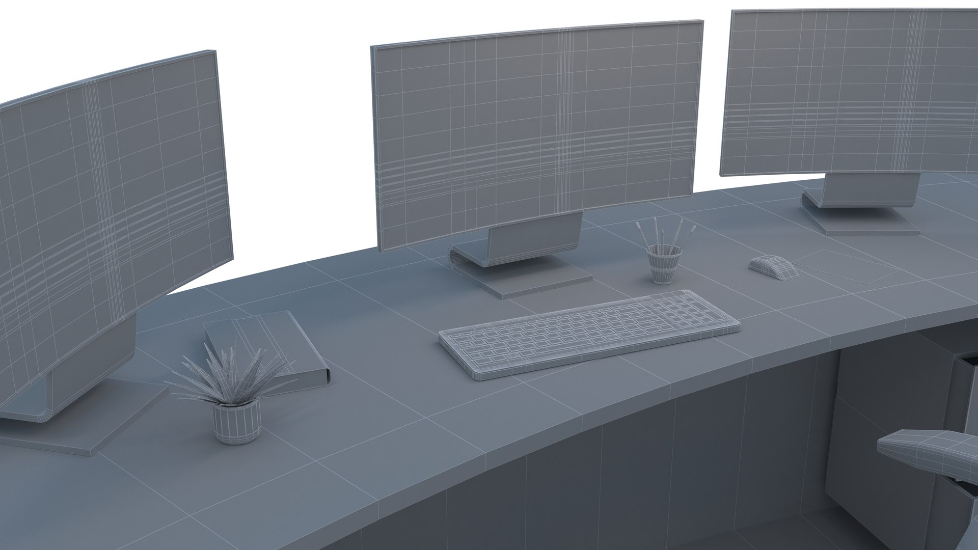 3D Office Work Desk - TurboSquid 1934794