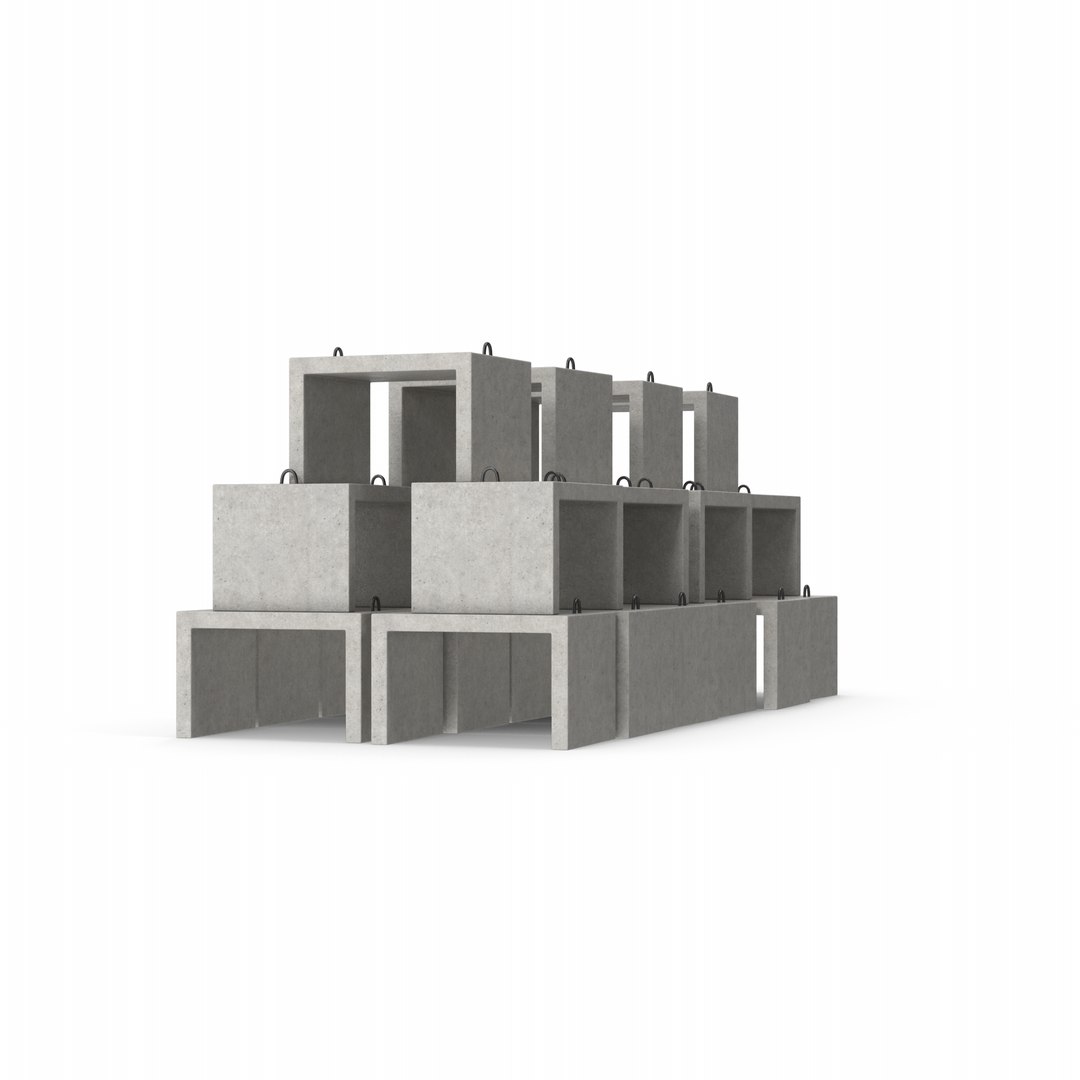 3D Stack Of Concrete Blocks Model - TurboSquid 1991249