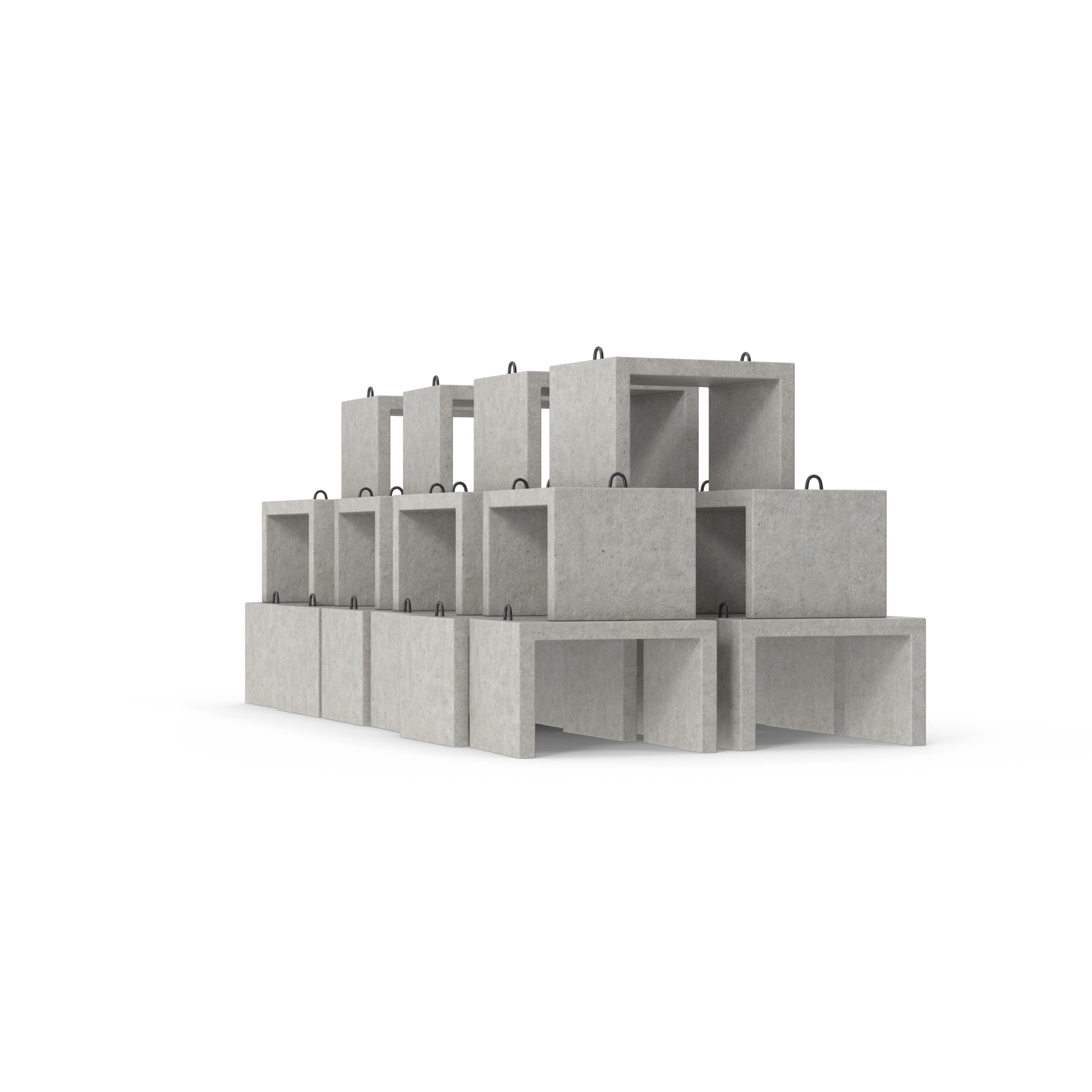 3D Stack Of Concrete Blocks model - TurboSquid 1991249