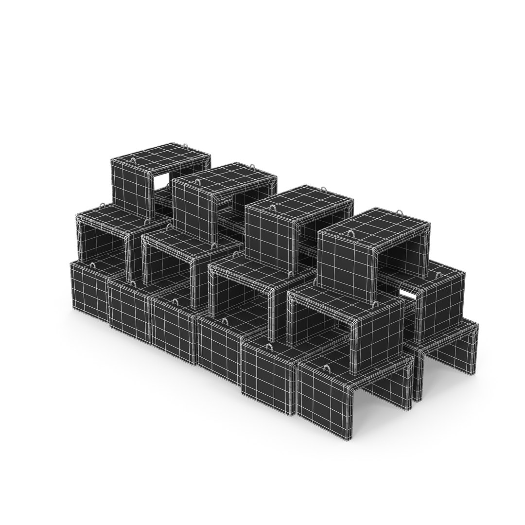 3D Stack Of Concrete Blocks Model - TurboSquid 1991249